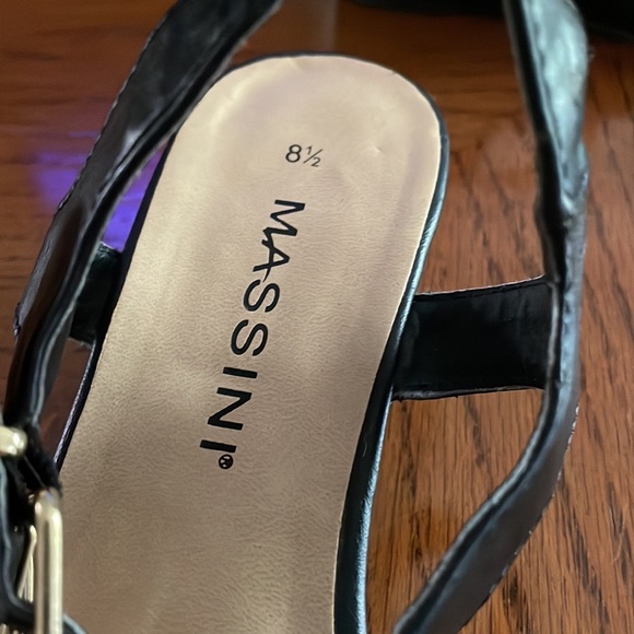 Massini | Shoes | Massini Leather Wedge Sandals 85 | Poshmark